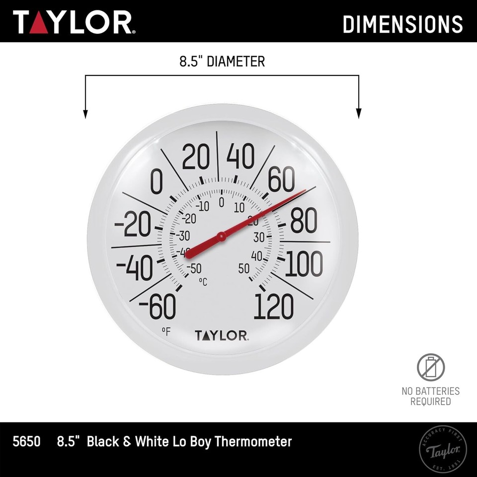 Springfield Indoor Outdoor Big and Bold Dial Thermometer, Wireless ...