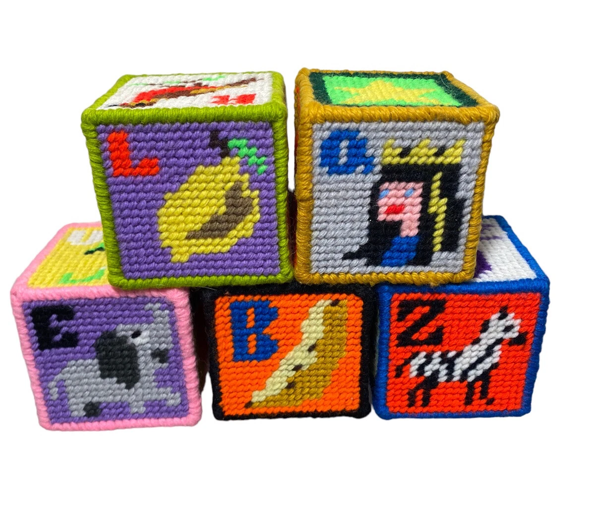 Plastic Canvas Alphabet Blocks