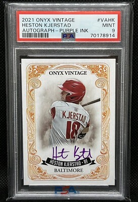 2021 Onyx Vintage /100 Heston Kjerstad Purple Ink Auto #VAHK Orioles ...