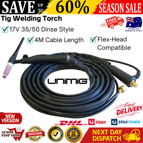 UNIMIG 17V Tig Torch, 4M 150A Gun Welding Viper 185 Razor 180 Welder ...