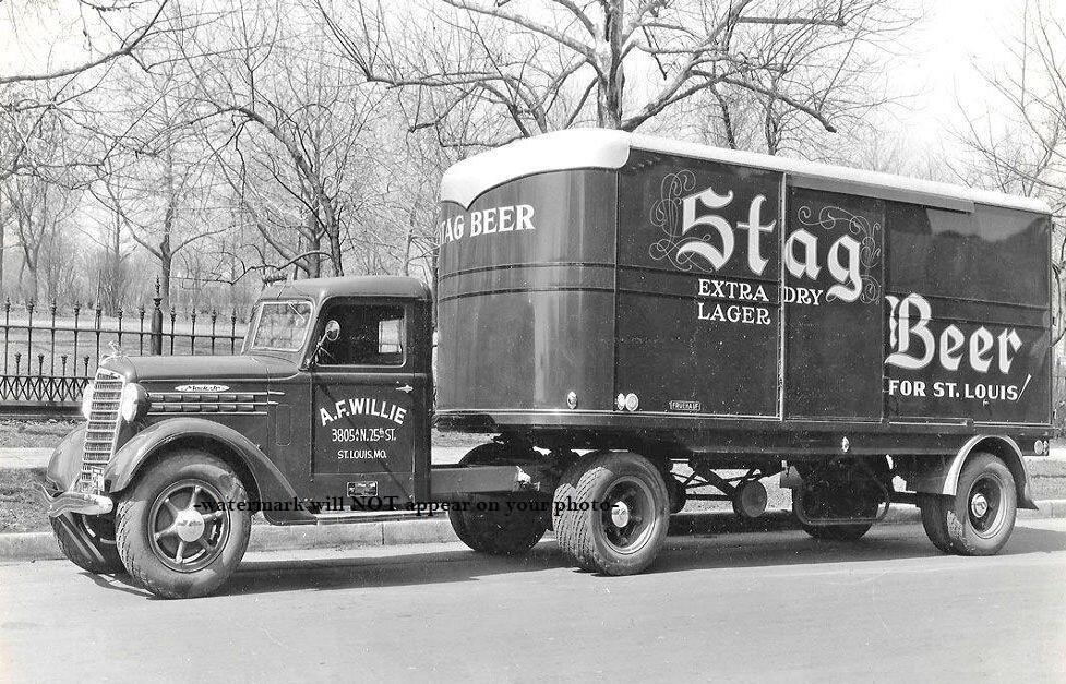 Vintage Stag Beer Truck PHOTO Bar Sign Ad St Louis Brewery 1940s | eBay