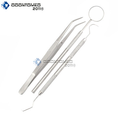 Basic Dental Set Mouth Mirror,Explorer probe,Cotton Plier PR-0076 | eBay