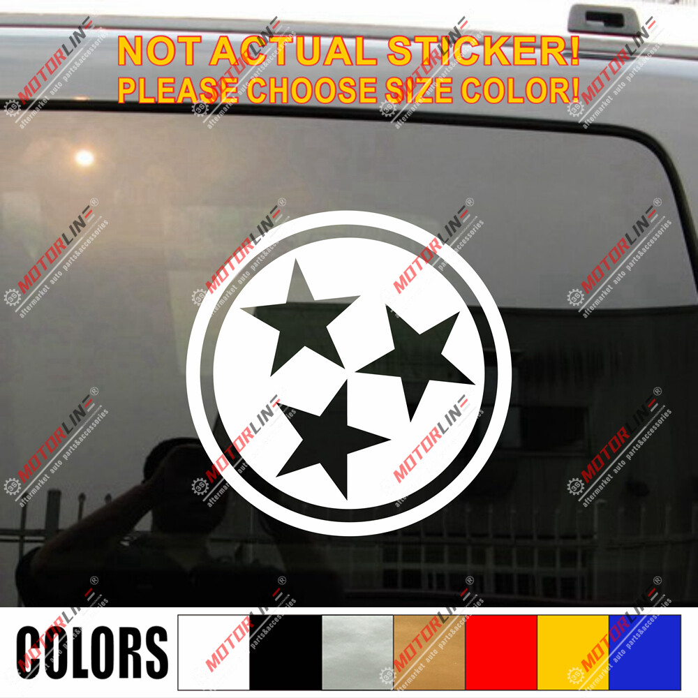 Flag of Tennessee 3 Stars Decal Sticker State Car Vinyl pick size color ...