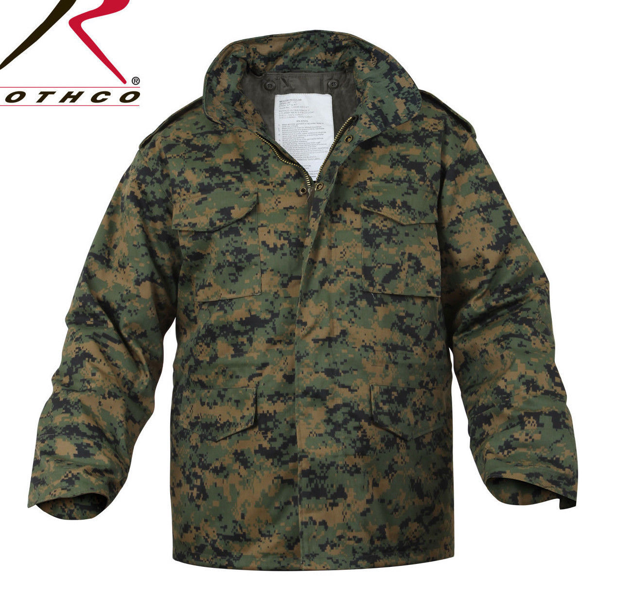 ROTHCO 8590 WOODLAND DIGITAL CAMO MENS M65 FIELD JACKET WITH QUILTED ...