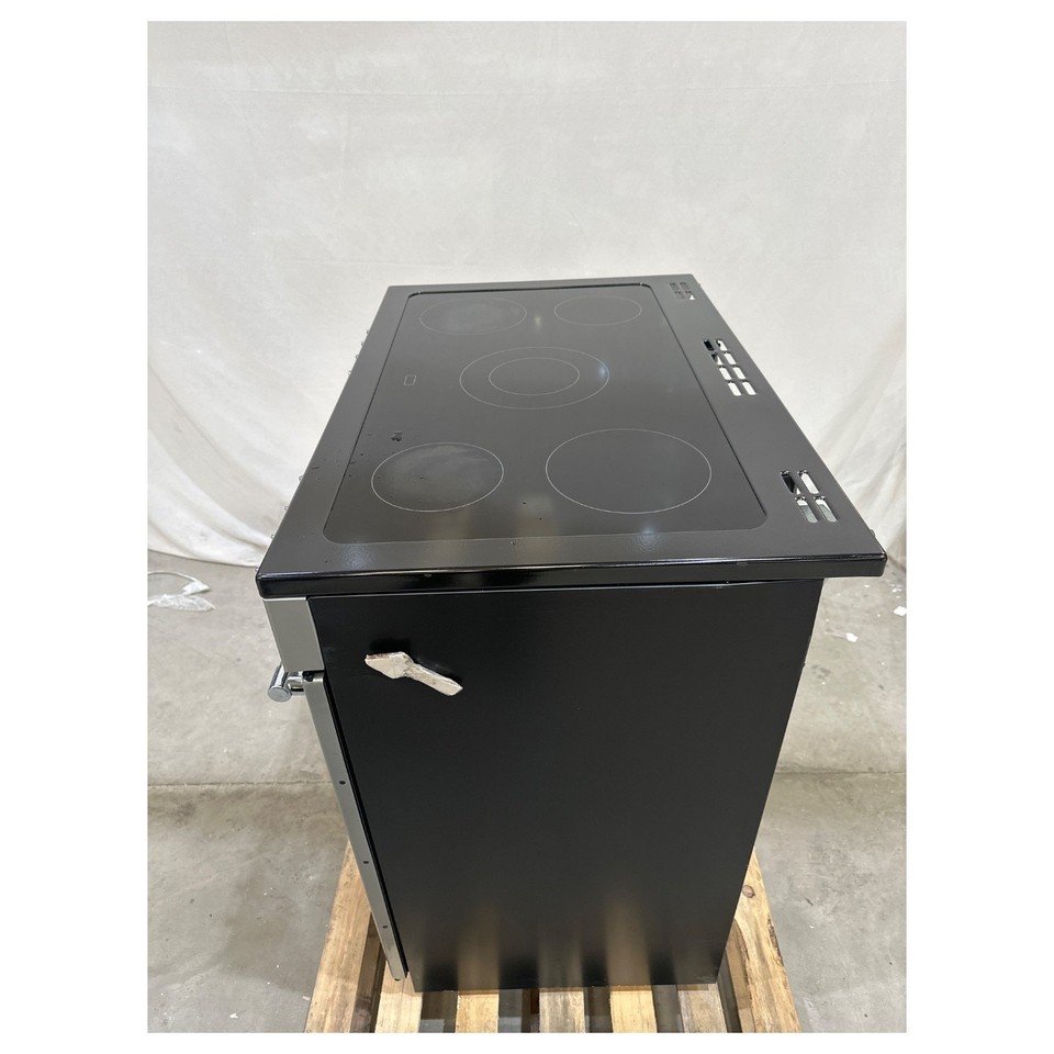 Belling Farmhouse 90cm Electric Ceramic Range Cooker 5 Zone Silver ...