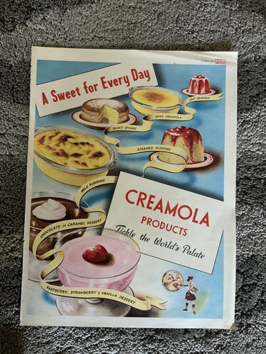 Vintage Creamola Pudding And Jellies Sponge Dessert Advert Picture Post ...