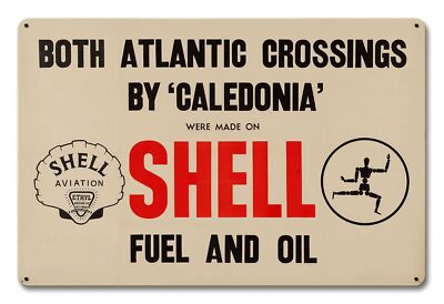 SHELL ATLANTIC CROSSINGS 18" HEAVY DUTY USA MADE METAL GAS ADVERTISING ...
