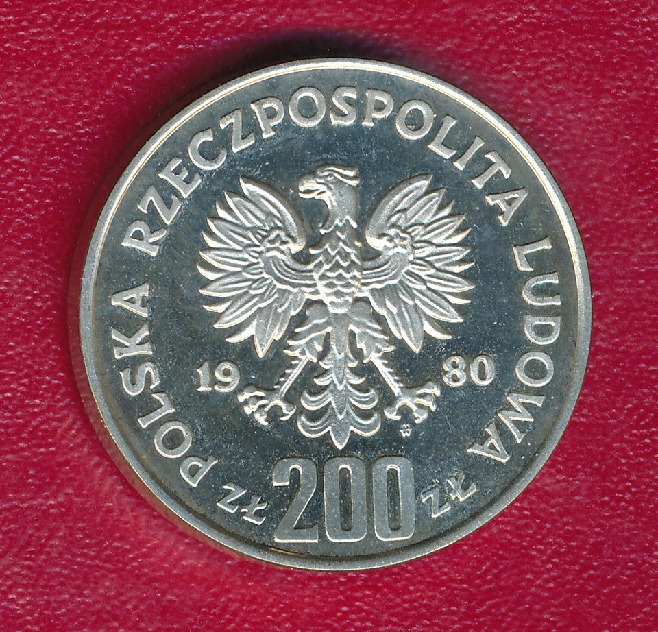 POLAND 1980 200 ZLOTYCH PROOF COMMEMORATIVE SILVER COIN **GEM PROOF ...
