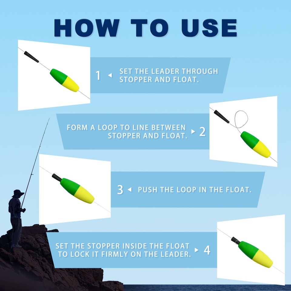 10/30pcs Fishing Peg Float Foam Cigar Slip Bobbers Catfish Fishing ...