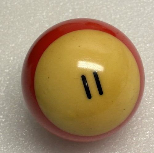 Vtg Billiard Ball Pool Snooker # 11 Red Stripes Replacement Aprox. 2 1/ ...