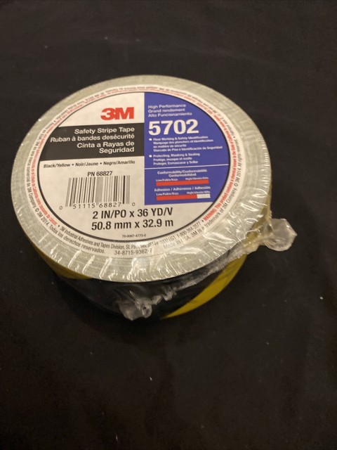3M (5702) Safety Stripe Tape 5702 Black/yellow 1 in X 36 Yd 5.4 Mil for ...