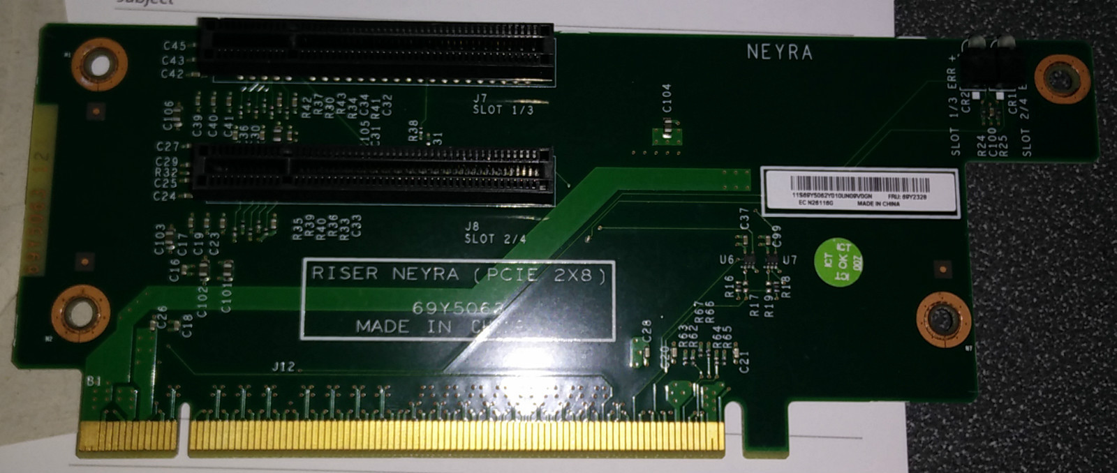 IBM X3650 M2 69Y2328 PCIe 2X8 RISER CARD - FREE SHIP! | eBay