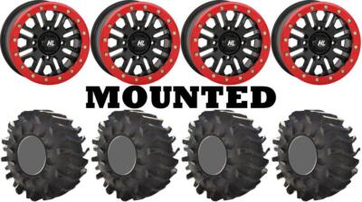 Kit 4 Interco Aqua Torque 30x10-14 on HL23 Beadlock Matte Black Red CAN ...