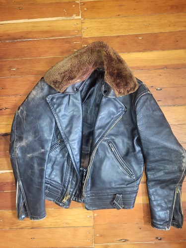 Vintage Cal Leather Motorcycle Jacket. CHP. 44L. L.A. USA. Mutton ...
