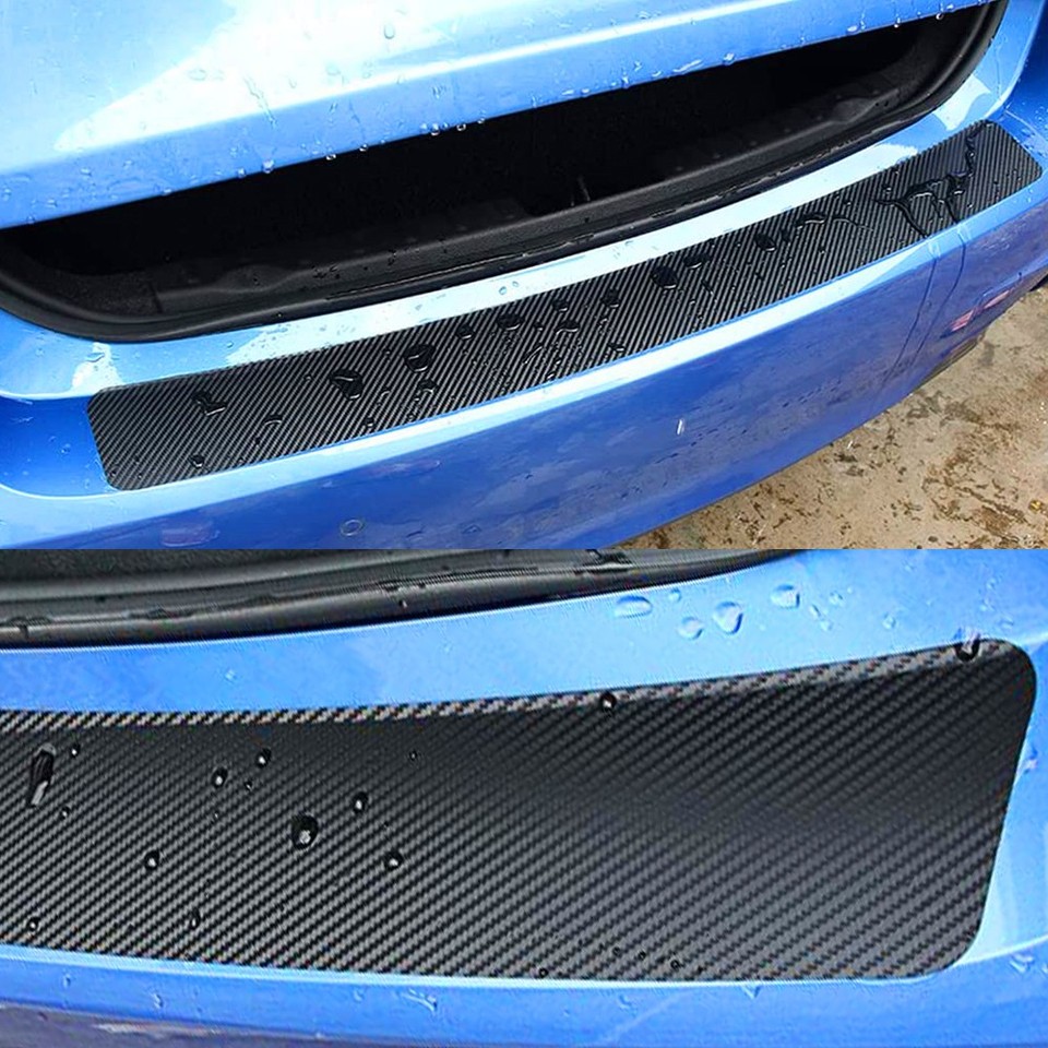 Car SUV Rear Bumper Sill Protector Plate Carbon Fiber Cover Guard ...