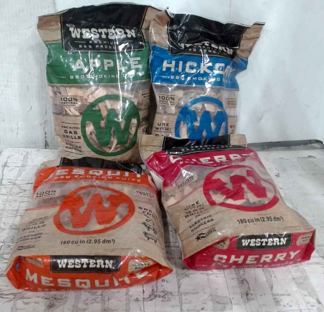 NEW OPEN BOX Western Variety Pack of 4 Wood Smoking Chip 180 cu in $80 ...