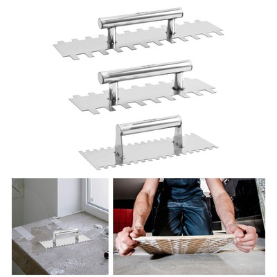 Steel Plastering Trowel with Teeth Square Notch Tile Flooring Trowel ...