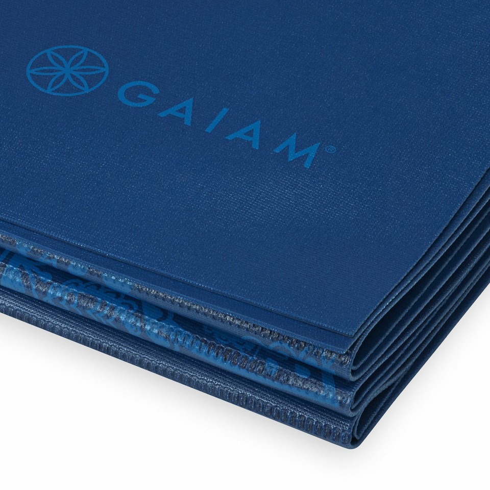 Gaiam Foldable Yoga Mat Super Compact and Ultra Lightweight Blue BRAND ...