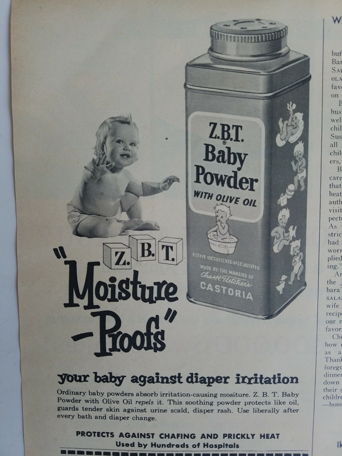 1957 made by Castoria ZBT baby powder with olive oil vintage tin ad | eBay
