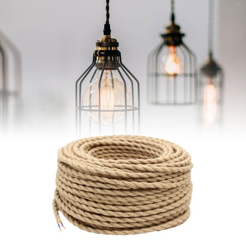 Twisted Braided Linen Line Electric Rope Light Cord Retro 2x0.75mm ...