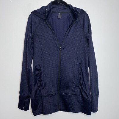 Mondetta Jacket Small Full Zip Purple & Black Herringbone Long Style ...