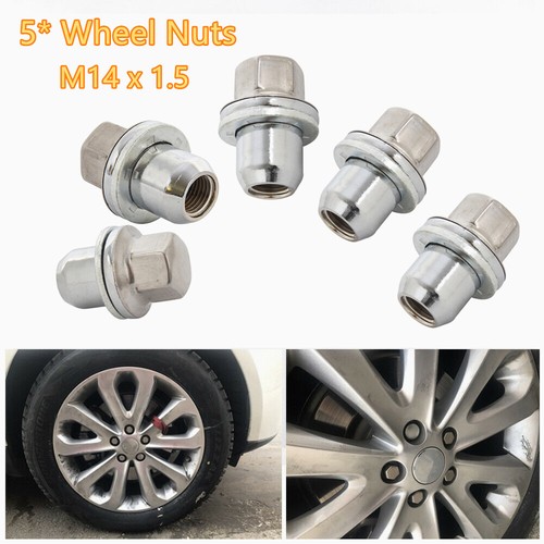 5PCS M14x1.5 Flat Wheel Lug Nuts Set For Land Rover Range Rover Sport ...