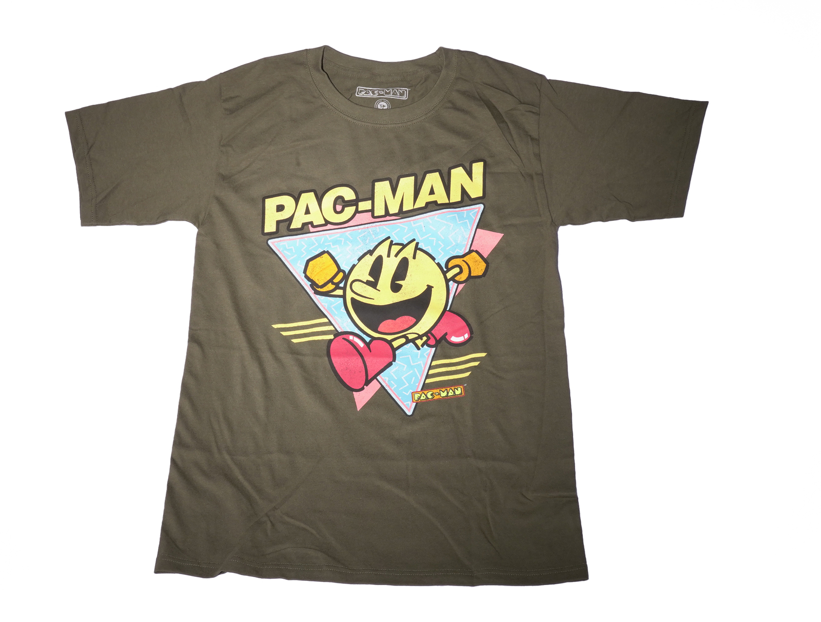 Pac-Man New Adult T-Shirt - Running On A Retro Triangle | eBay