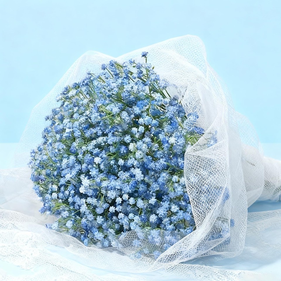 ForestM 6 Pcs Blue Artificial Flowers Baby Breath Flowers Artificial ...