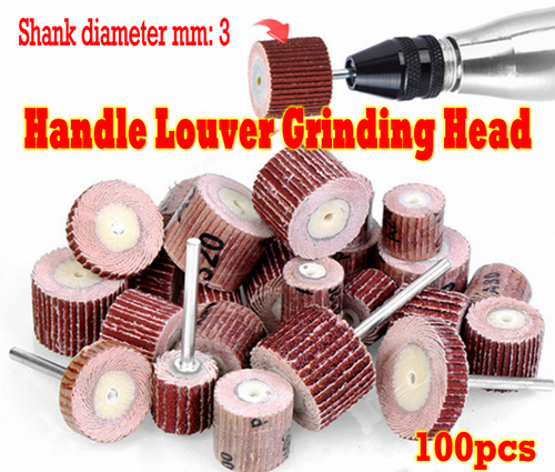 100pcs handle Louver Grinding Head Sandpaper Cylindrical grinding head ...