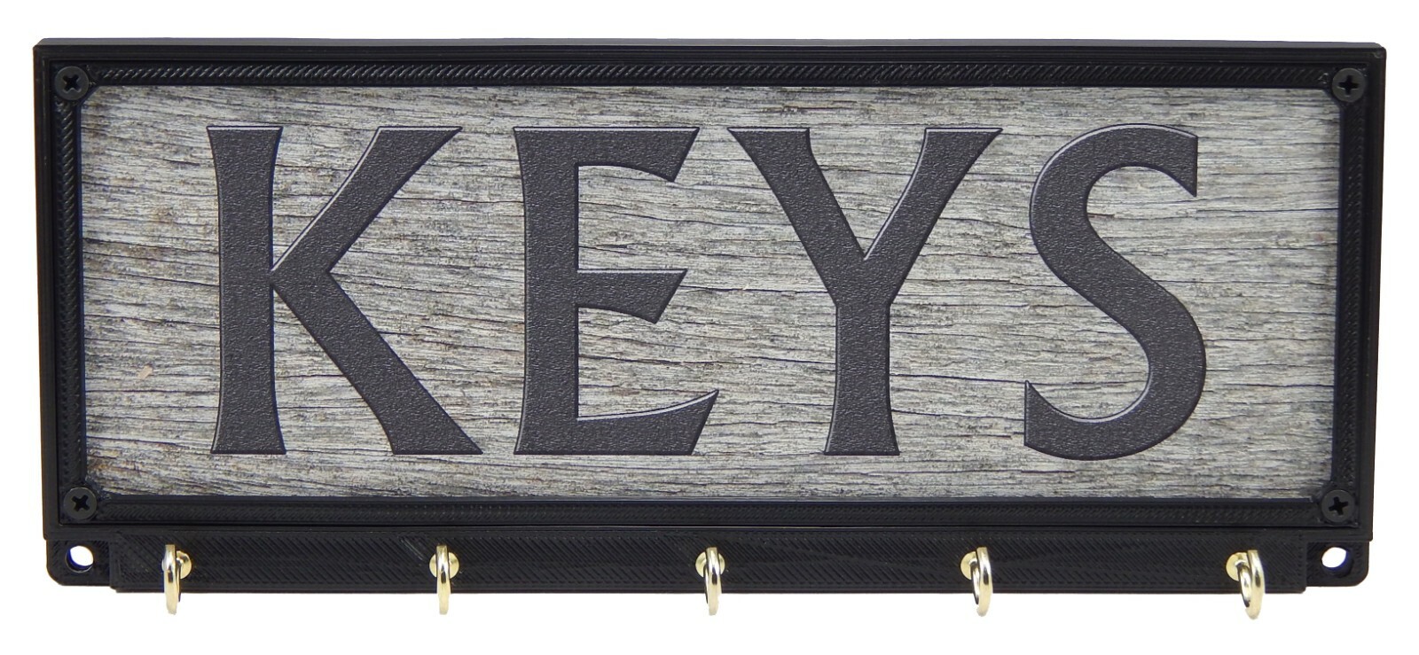 Keys Key Rack Holder Hanger Rustic Farmhouse Decor Print Wall Mount 5 ...