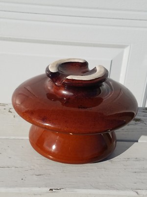 VINTAGE LARGE PINCO-6 HIGH VOLTAGE INSULATOR 2 TIER CERAMIC PORCELAIN ...