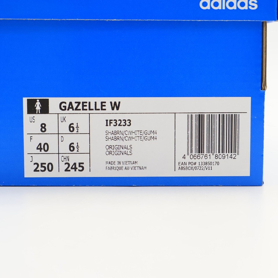 IF3233 adidas Originals Gazelle Shadow Brown Cream White Gum (Women's ...