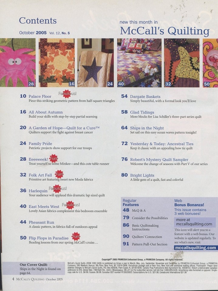 McCall's Quilting October 2005 Magazine Vol 12 No 5 | eBay