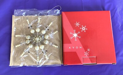 New- 2006 Avon Faux Pearl Snowflake Ornament | eBay