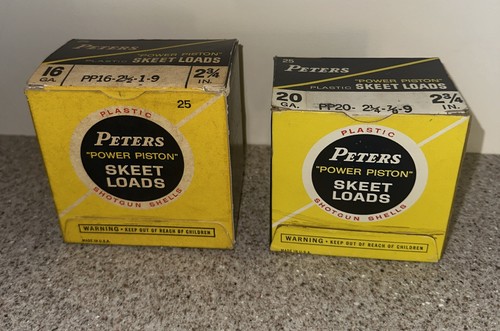 Vintage Set Peters Power Piston Shotgun Shell Box Empty Skeet Loads 16 ...