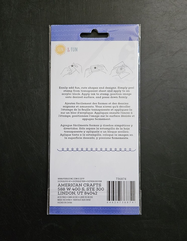 SUN & FUN Pebbles American Crafts Clear Stamps Boy Girl Summer Frog ...