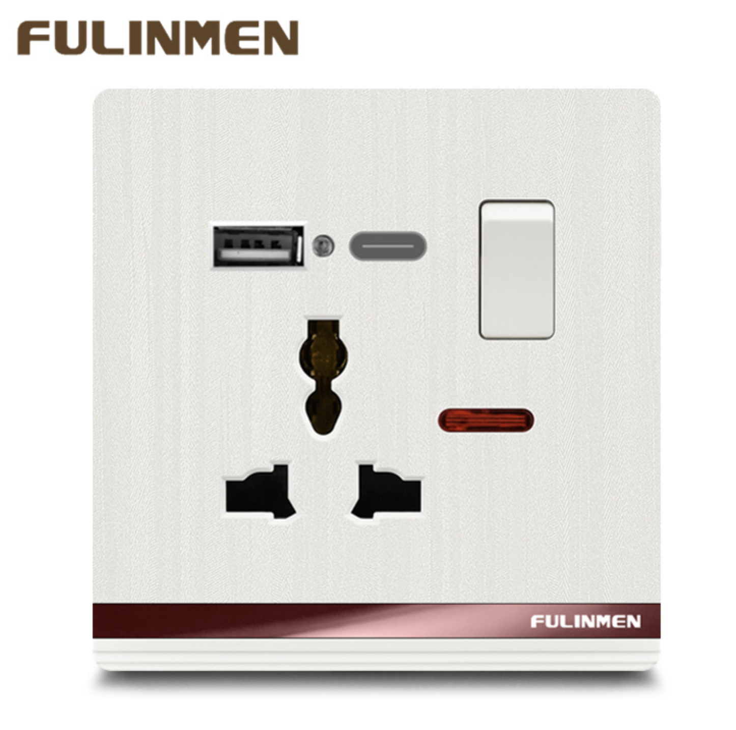 Double and single Universal Pearl White Wall Socket with USB,USB C port ...