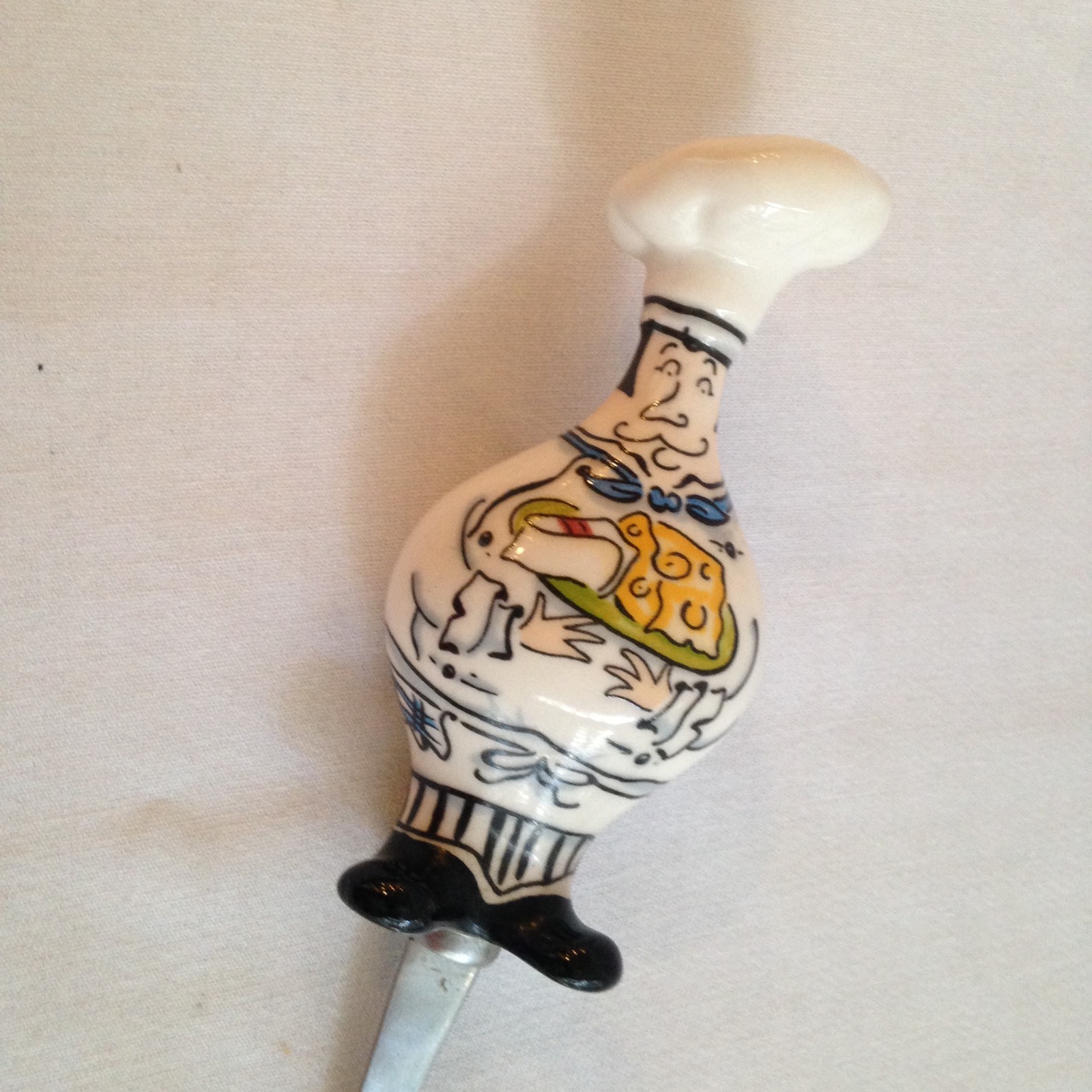Ceramic Chef Cheese Slicer by Tracy Flickinger painted details | eBay