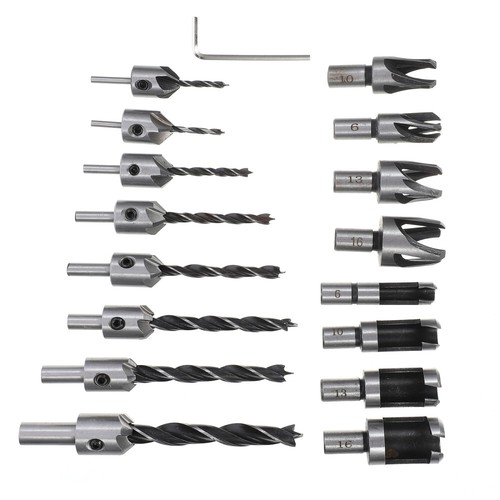 16 Pcs Steel Cord Drill Bit Set Woodworking Screw Hole Cutter | eBay