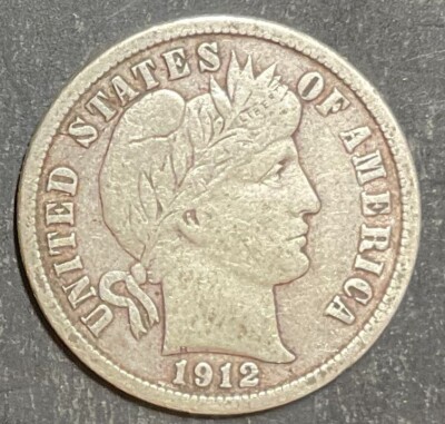 1912-D Barber Liberty Dime old Denver silver tough collection date k741 ...