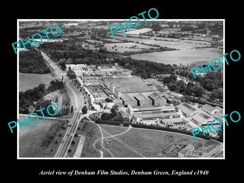 OLD LARGE HISTORIC PHOTO AERIAL VIEW DENHAM STUDIO DENHAM GREEN ENGLAND ...