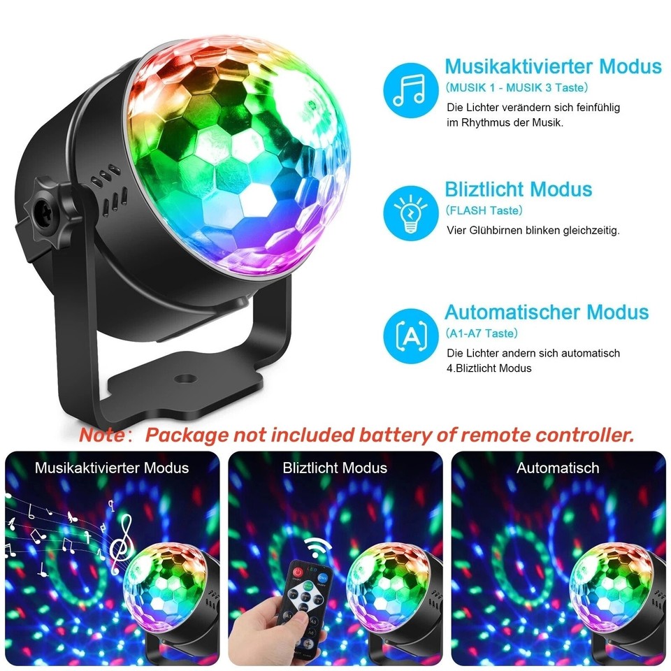 Party Magic Disco Ball Light LED Club RGB Rotating DJ Stage Lighting ...