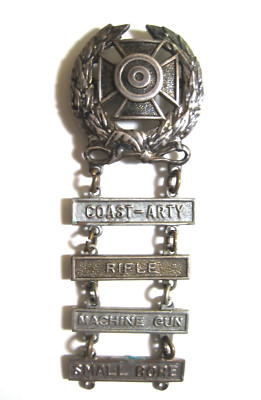 Vintage WWII Sterling Silver US Army Sharp Shooters Badge Pin Rifle ...