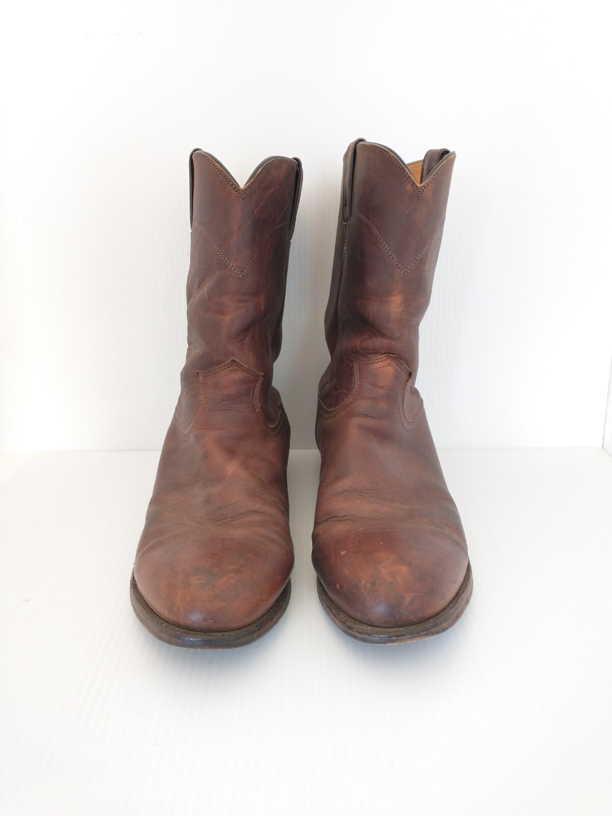 Justin 3408 Mens 10.5D Classic Roper Boot Brown Leath… - Gem