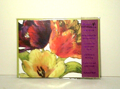 Papyrus RARE Flower Birthday Card Older Design Poppies Floral Envelope ...