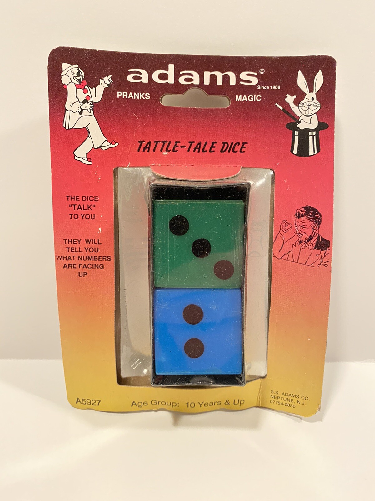 Vintage Adams Magic Trick Prank Joke New in Package - Tattle Tale Dice ...