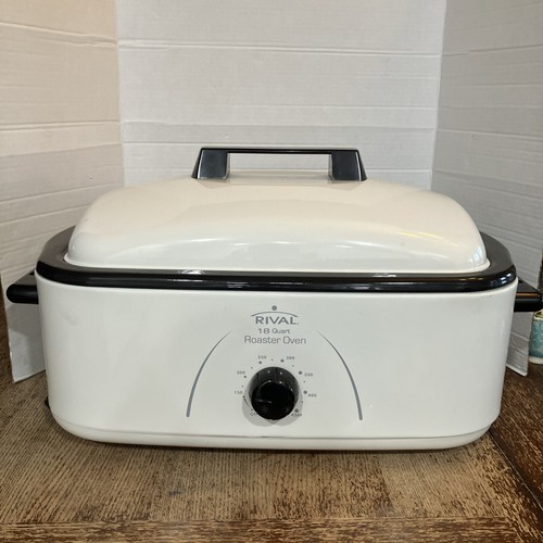 Rival 18-Quart Roaster Oven White With Rack Lid Great For Turkey ...