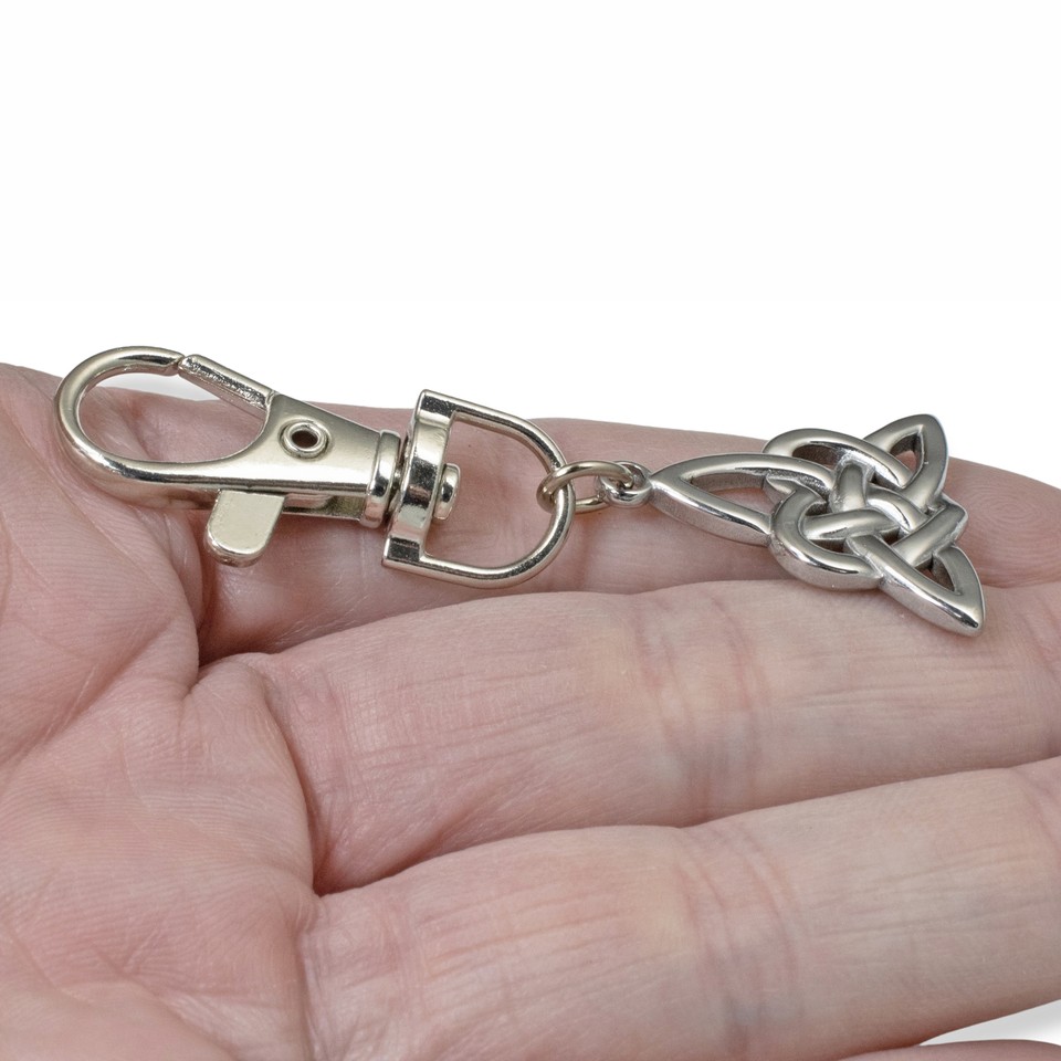 Celtic Triangle Key Fob, Intricate Open Knot Design, Clip-On Bag ...