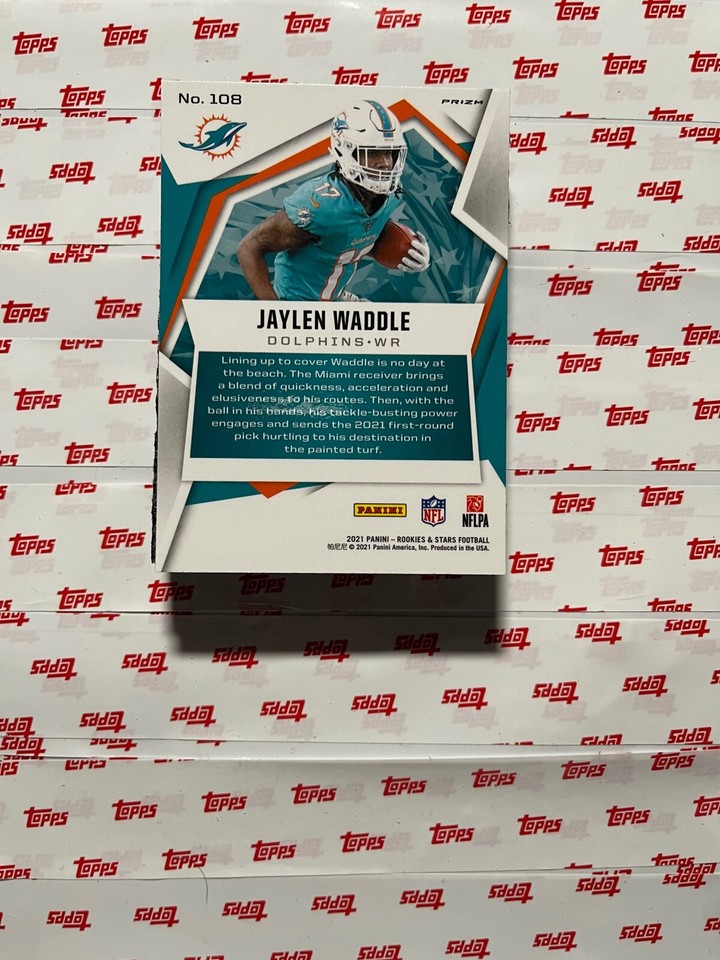 JAYLEN WADDLE 2021 ROOKIES & STARS PULSAR PRIZM Rookie RC #108 MIAMI ...