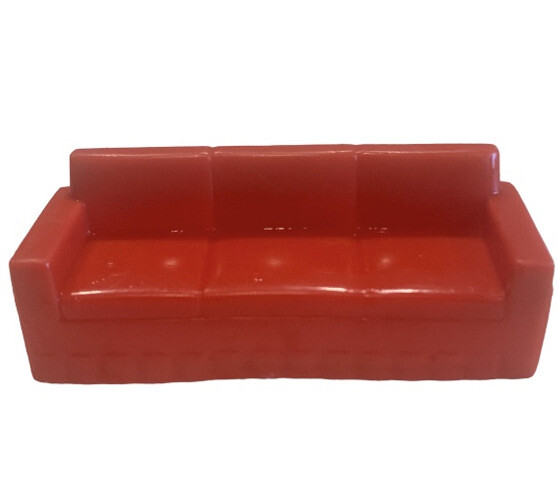 Vintage Marx Dollhouse Livingroom 2 Pc Red Sofa & Arm Chair Furniture | eBay